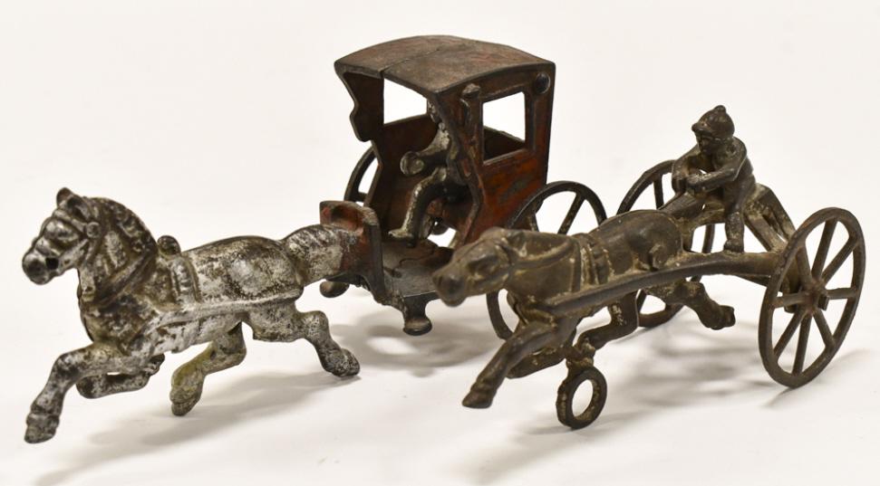 Kenton Cast Iron Horse & Buggy + Horse Sulky