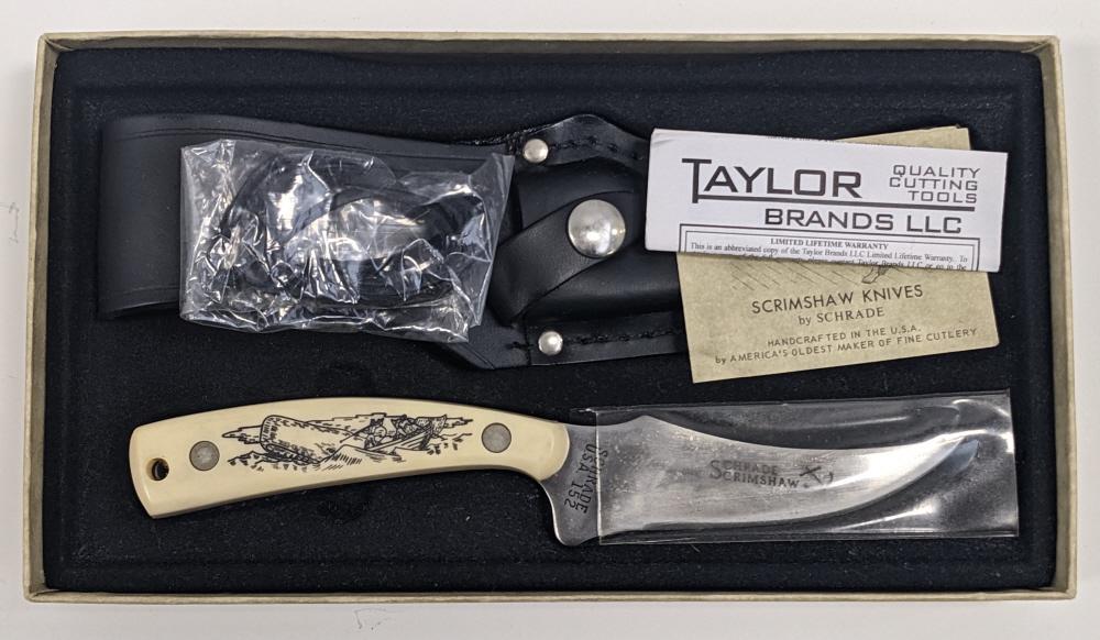 Schrade Scrimshaw 152 Sharpfinger Hunting Knife (#2090) on Jan 07, 2023 ...