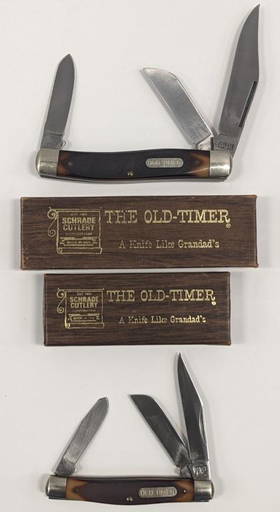 Pair of Schrade Old Timer Stockman Knives w/Boxes (#2097) on Jan 07 ...