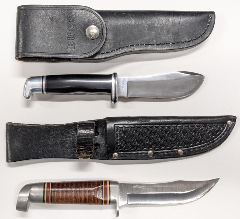 Lot W/buck & Western Fixed Blade Hunting Knives