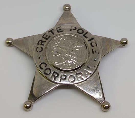 Obsolete Crete, IL Police Corporal Badge (#5396) on Jan 06, 2023 ...