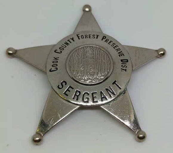 Obsolete Cook Co Forest Preserve Sergeant Badge (#5487) on Jan 06, 2023 | Kraft Auction Service ...