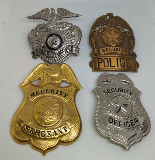 Lot of 4 Various Security Officer Badges (#5748) on Jan 06, 2023 ...