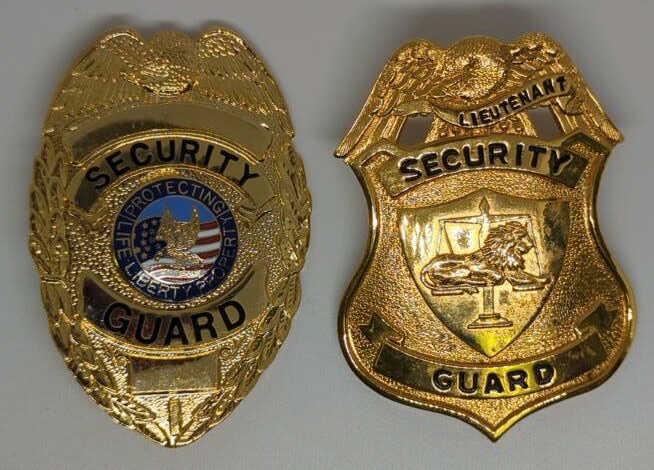 Pair of Security Guard Badges (#5795) on Jan 06, 2023 | Kraft Auction ...