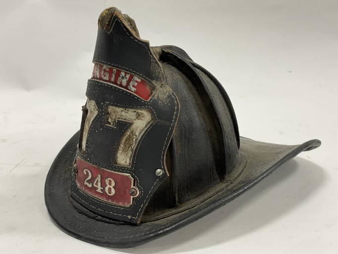 Vintage Chicago High Eagle Fireman's Leather Helmet