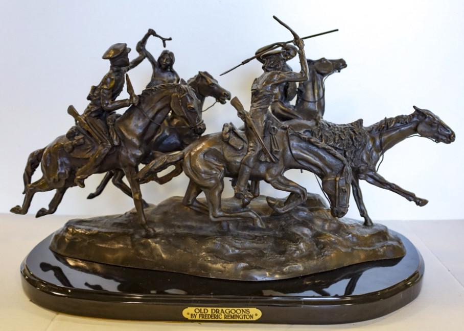 Old Dragoons Bronze Statue By Frederic Remington (#1214) on Jan 08 ...