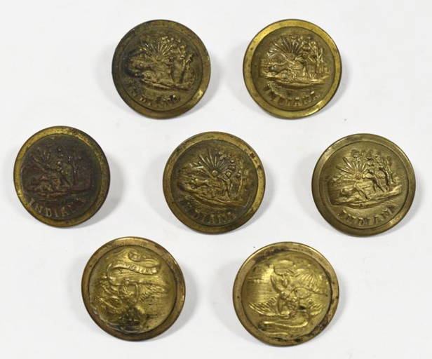 Civil War / Indian War Era IN & IL Uniform Buttons (#1854) on Jan 08 ...