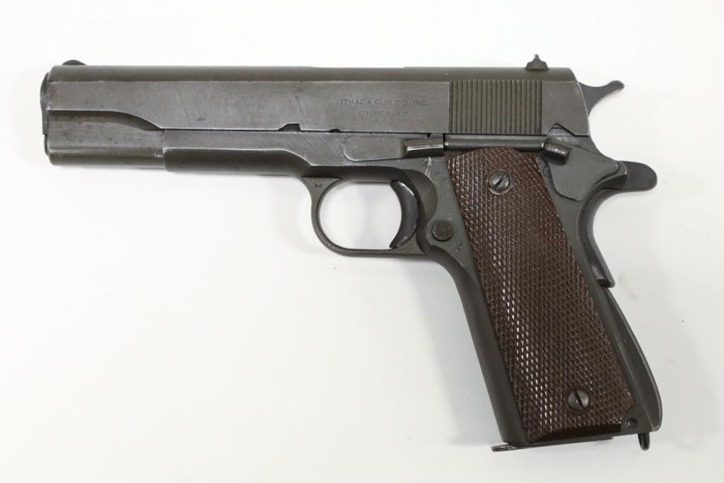 WWII Ithaca M1911 A1 U.S. Army .45 ACP Pistol (#0009) on Jan 08, 2023 | Kraft Auction Service in IN