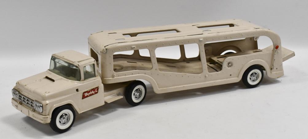 Original Buddy L Car Carrier Truck & Trailer