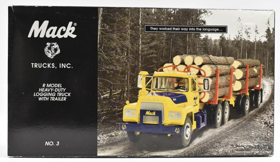 1/34 First Gear Mack Logging Truck W/ Trailer