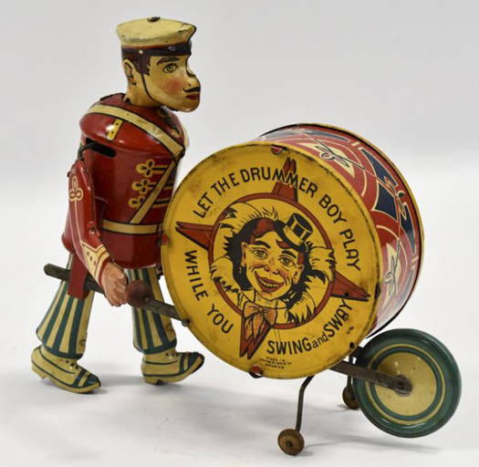 Marx Tin Litho Windup Walking Drummer Boy