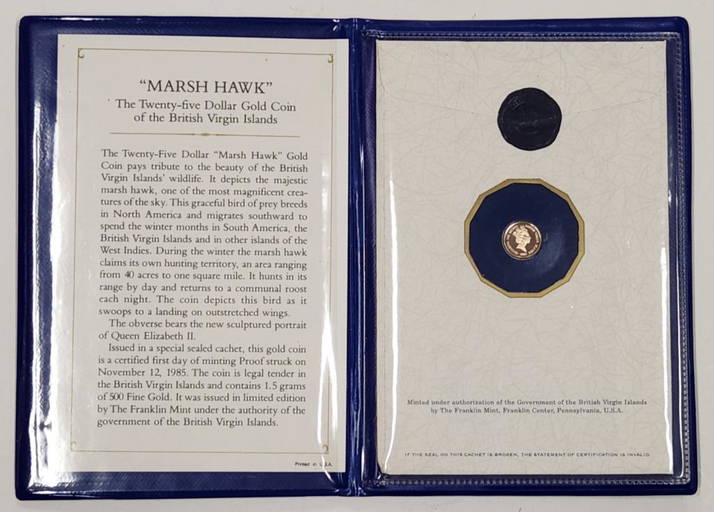 British Virgin Islands Marsh Hawk $25 Gold Coin (#3039) on Jan 06, 2023 ...