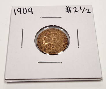 1909 Indian Head $2.50 Gold Coin