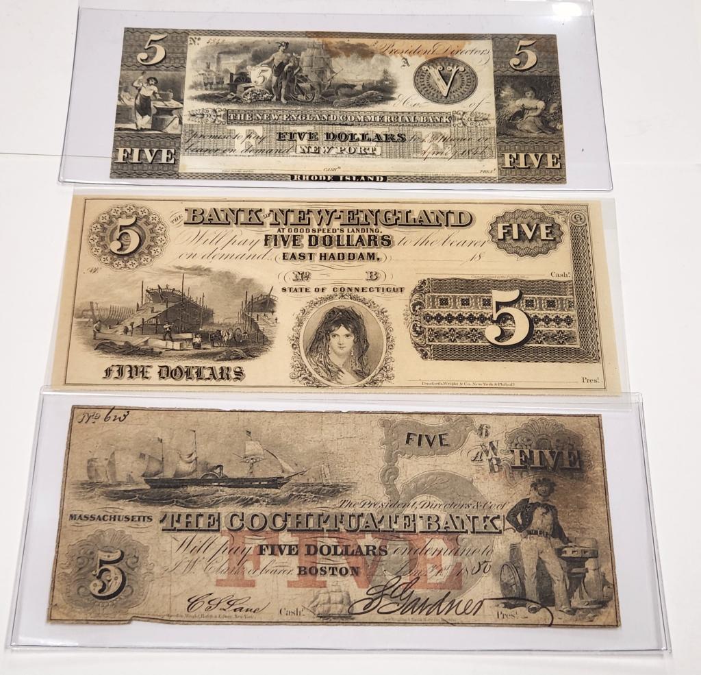 Lot of 3 1840's and 50's New England Bank Notes (#3341) on Jan 06, 2023 ...