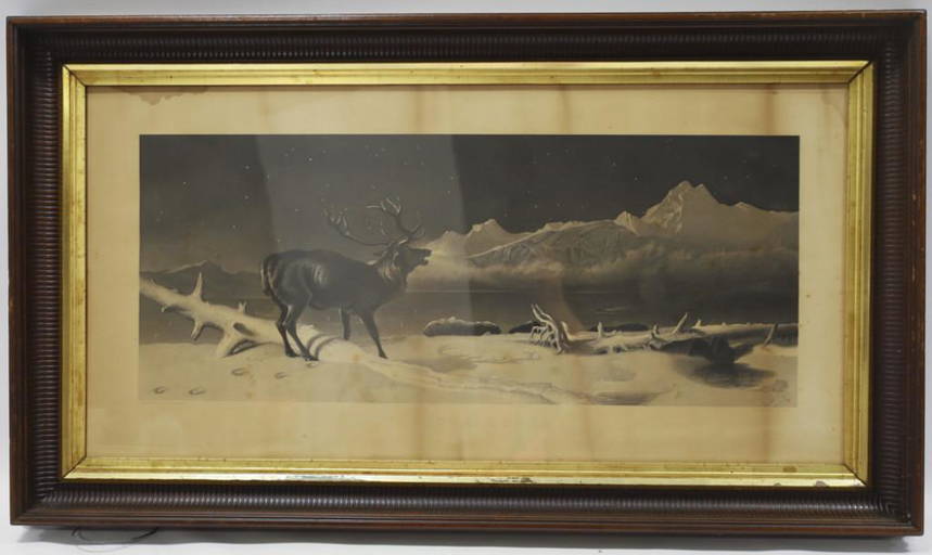 Edwin Henry Landseer Antique "The Challenge" Print (#4637) on Jan 07 ...