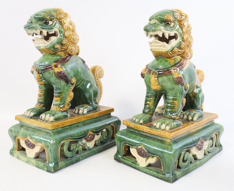 Pair Of Chinese Foo Dog Statues