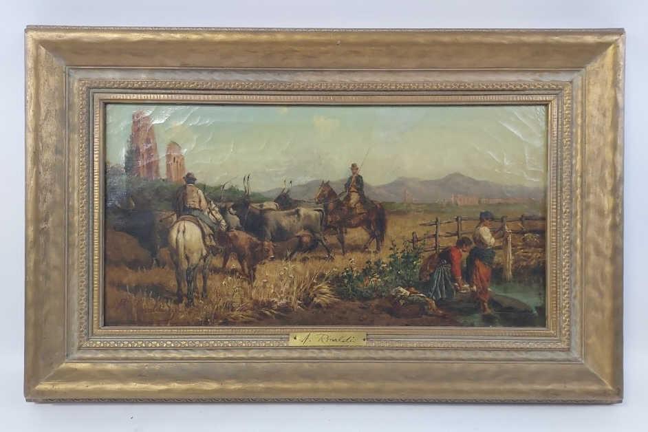 Alessandro Rinaldi Italian Landscape Oil On Canvas (#4255A) on Jan 07 ...