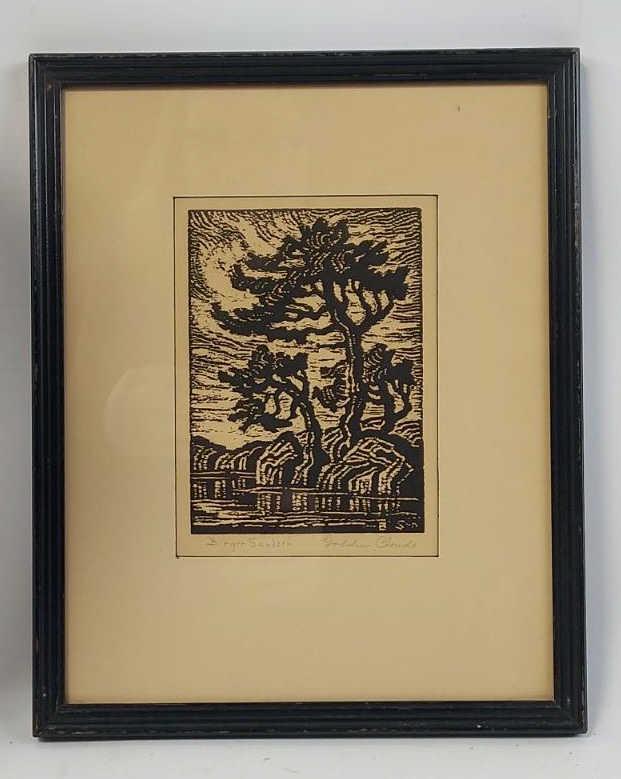 Birger Sandzen "golden Clouds" Woodblock Print