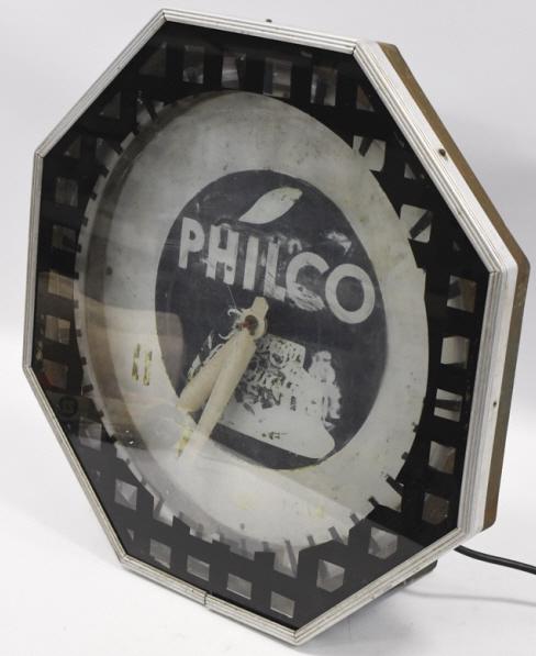 Vintage Philco Radios Npi Neon Adv Spinner Clock