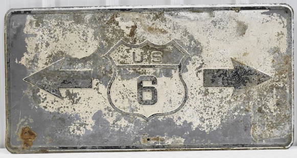 Iowa Us 20 Shield Cast Iron Road Sign