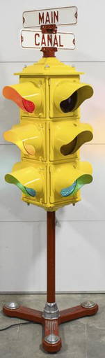 Restored Crouse Hinds 4 Way Traffic Signal W/ Base