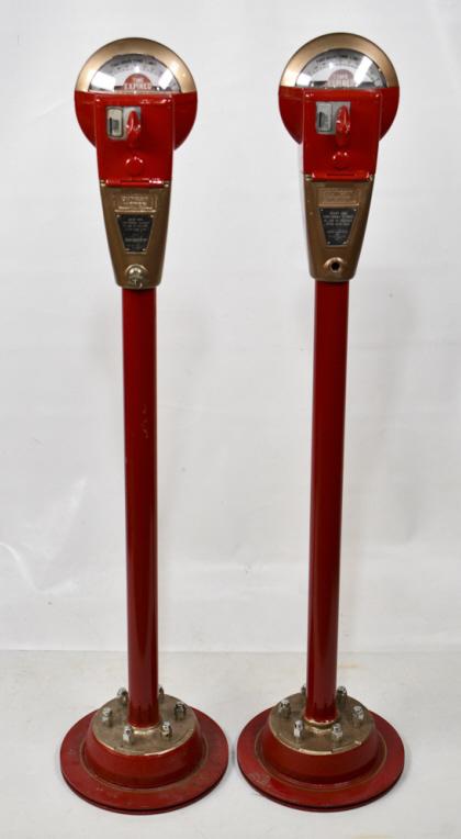 (2) Vintage Custom Duncan Parking Meters W/ Bases
