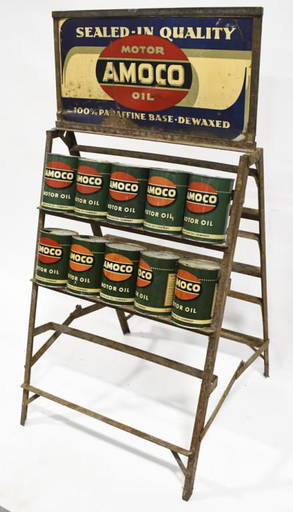Vintage AMOCO Motor Oil Advertising Display Rack (#8037) on Jan 22 ...
