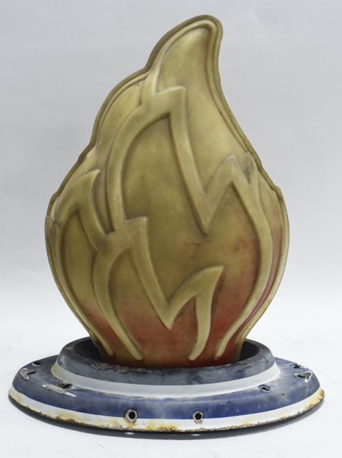 Vtg Standard Oil Flame Sign Topper Globe W Base