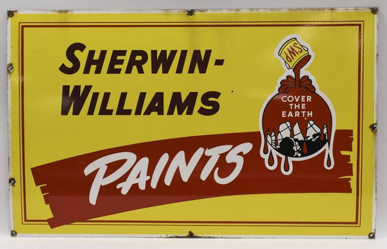 Vintage 4ft SSP Sherwin Williams Paints Adv Sign (#8305) on Jan 22 ...