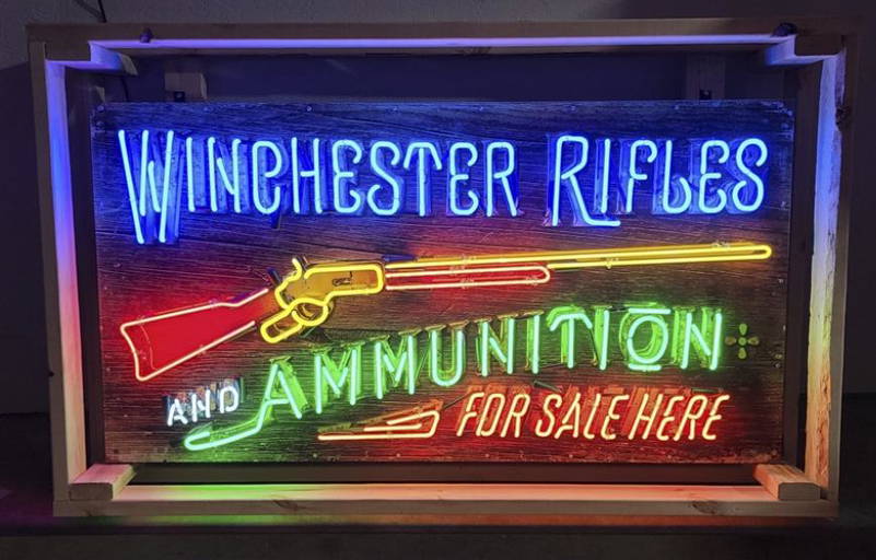 5ft Sst Winchester Rifles Animated Neon Adv Sign