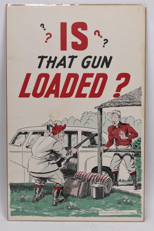 1940s National Rifle Assoc Nra Gun Safety Poster