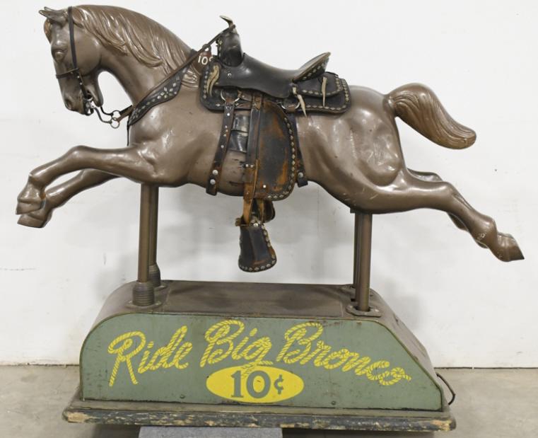 Vintage Coin Op. Ride Big Bronco Horse Kiddie Ride