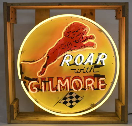 Gilmore Lion Head Motor Oil Neon Adv Sign