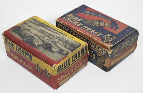 (2) Nos Blue Crown Spark Plugs Full Boxes