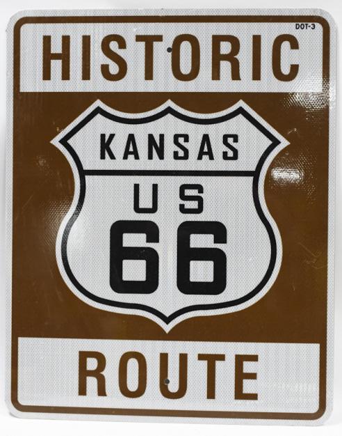 Dot Route 66 Kansas Reflective Road Sign