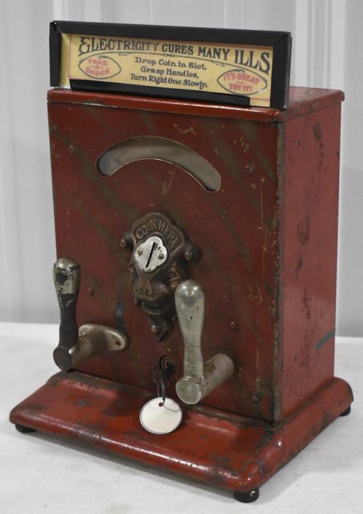 Early Mills Novelty Electric Shock Coin Op Machine