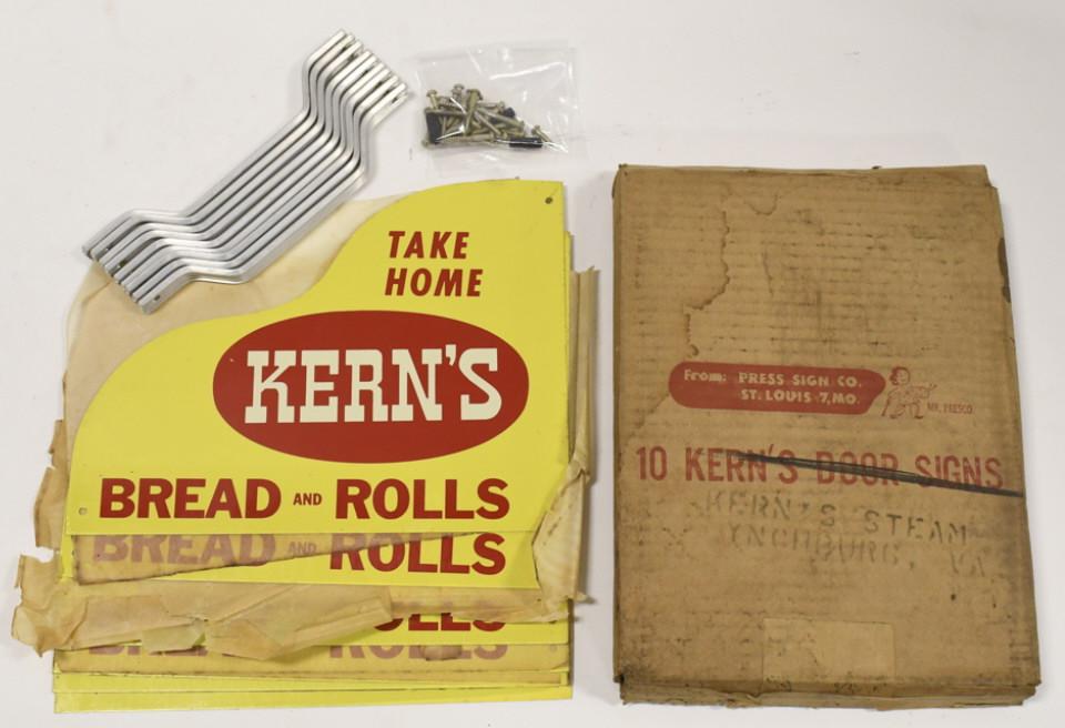 (10) Nos Vintage Dst Kern's Bread Door Push Signs