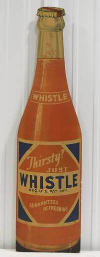 Vintage Whistle Soda Cardstock Bottle Adv Sign