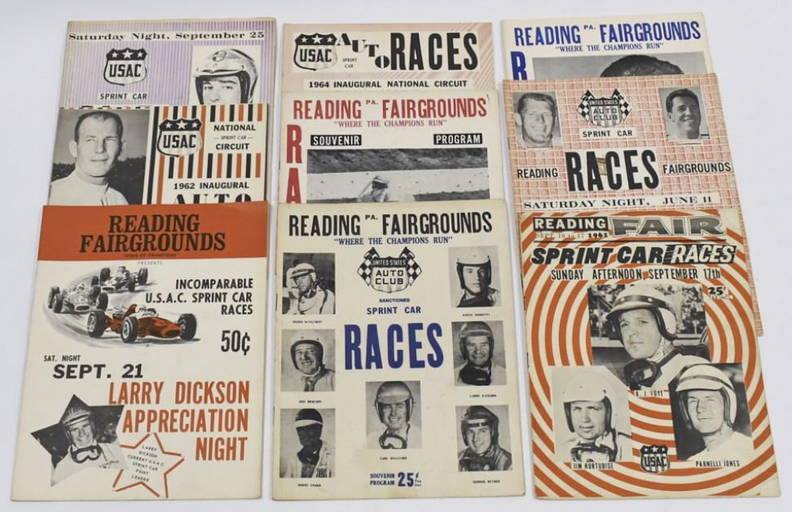 (9) 1960s Reading Fairgrounds Auto Race Programs (#8772) on Jan 22 ...