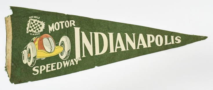 1940s Indianapolis Speedway Racing Pennant