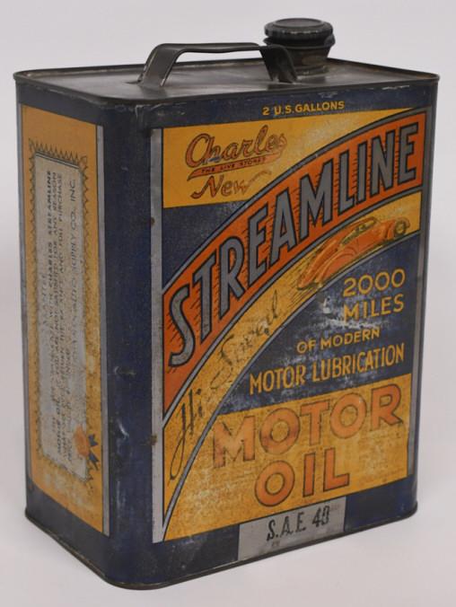 Vintage Streamline Hi-Speed Motor Oil 2 Gallon Can (#8805) on Jan 22 ...