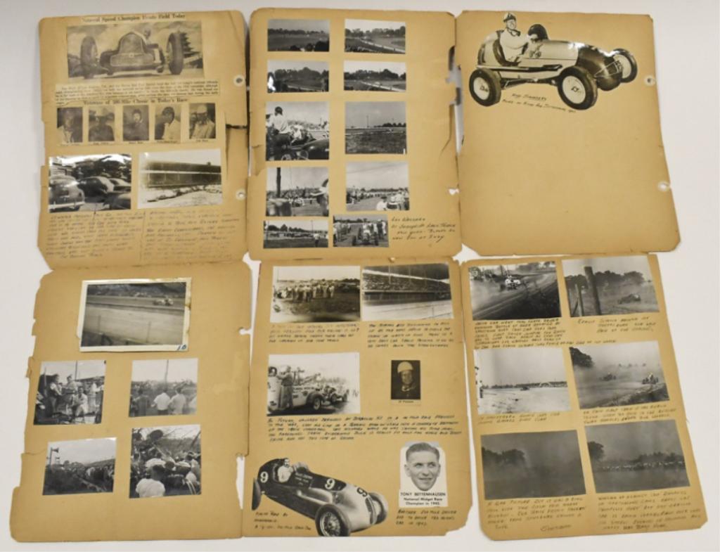 1940s 50s Midget Racing Scrapbook Pages W/ Photos