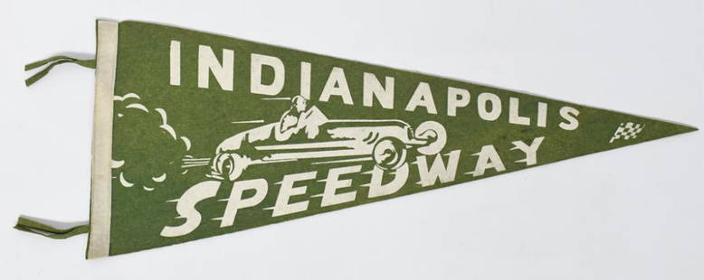 1940s 50s Indianapolis Speedway Auto Race Pennant