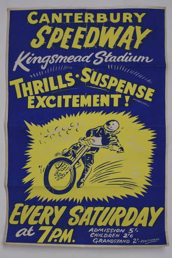 Vintage Canterbury Speedway Motorcycle Race Poster (#8990) on Jan 22 ...