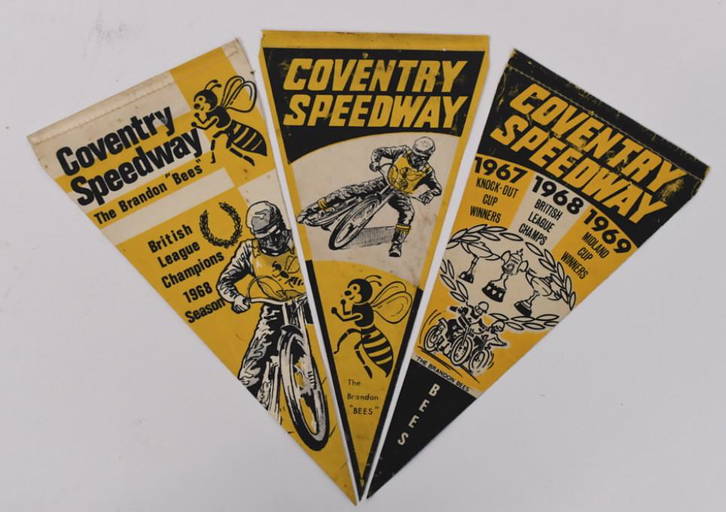 1960s Coventry Speedway Bees Motorcycle Pennants