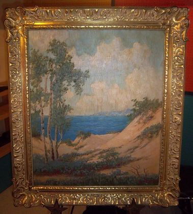 Richard Kruger (1880 20c.) O/c Dunes Painting, 25"