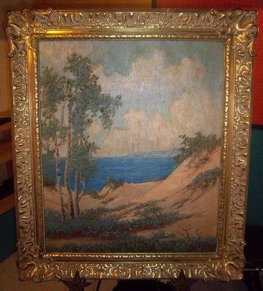 Richard Kruger (1880 20c.) O/c Dunes Painting, 25"
