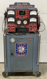 Vintage Sun Coil Condenser Tester With Stand.