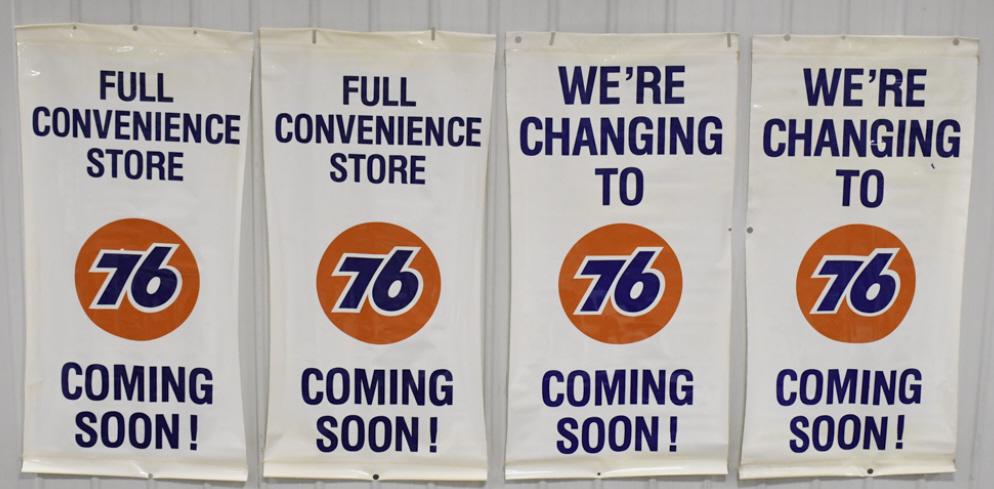 (4) 6ft Nos Union 76 Service Station Banners Auction