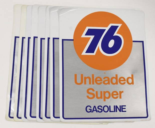 (8) Large Vintage Nos Union 76 Gas Pump Decals